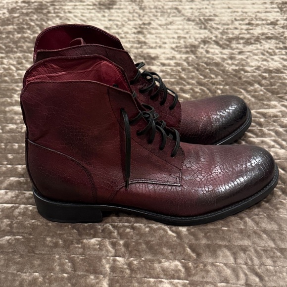 Robert Graham | Shoes | Robert Graham Dark Red Leather Boots | Poshmark